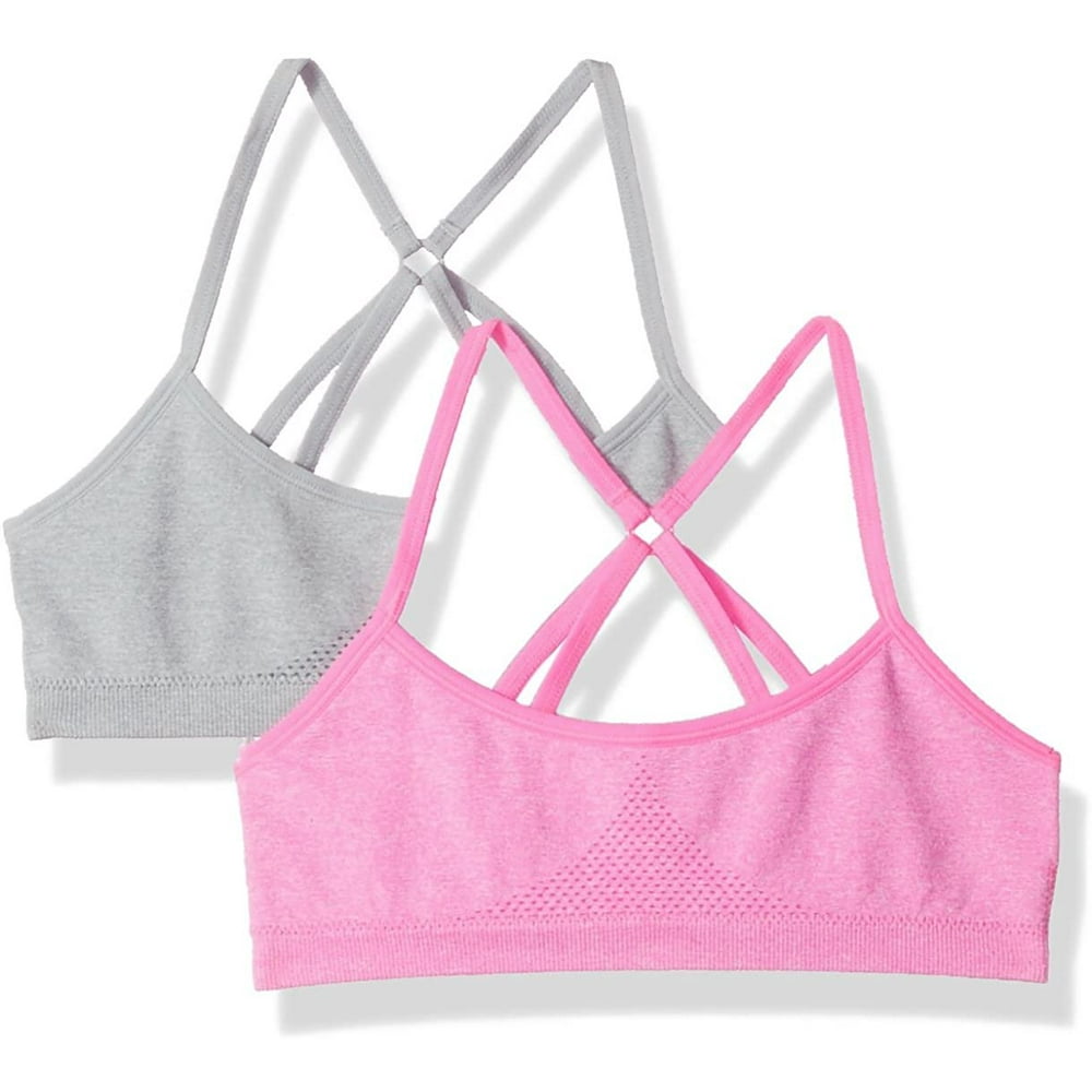 Hanes Big Girl's ComfortFlex Seamless Racerback Bra 2-Pack Bra, Heather ...