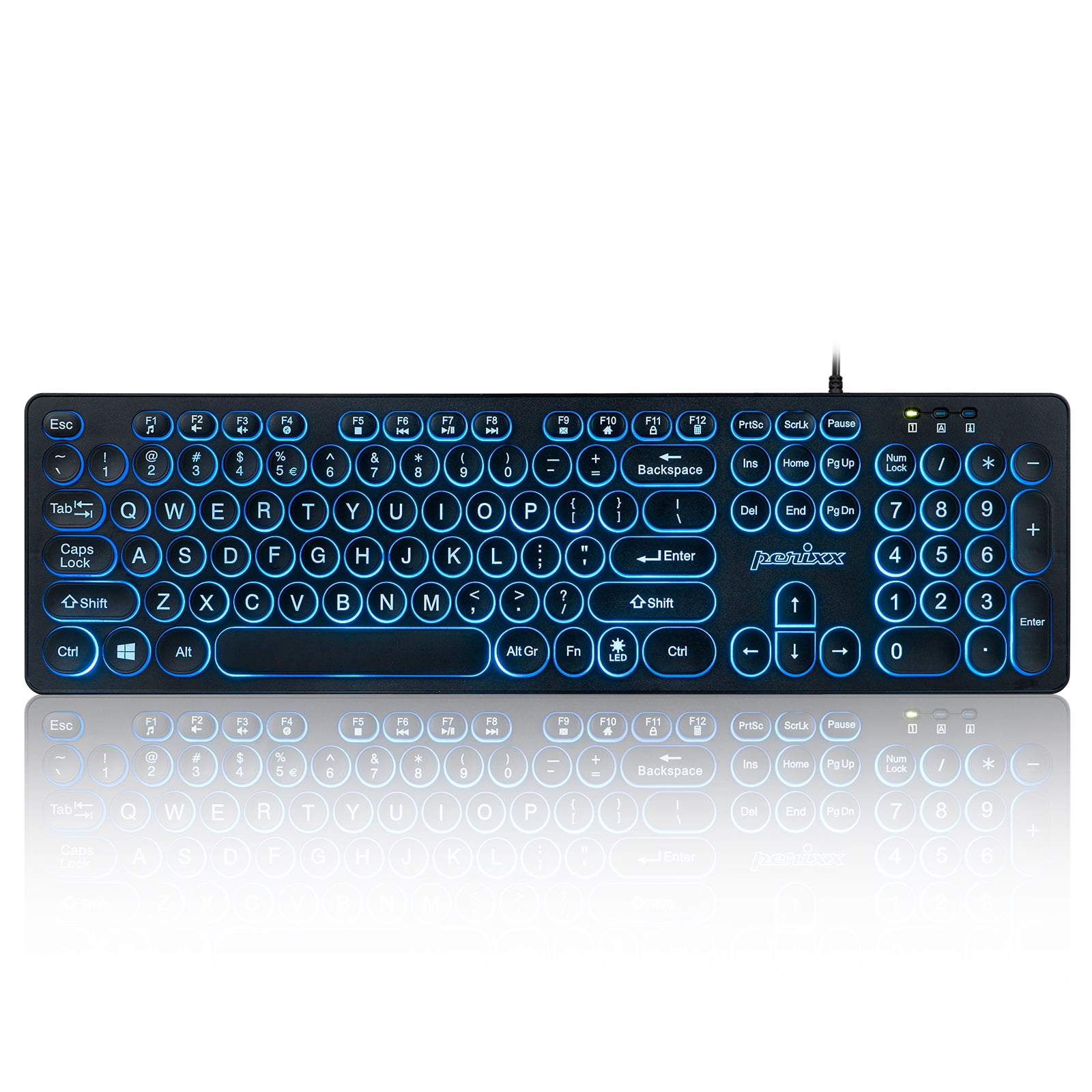 Perixx PERIBOARD-317R Wired Backlit USB Keyboard - Big Print Letter ...