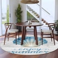Enjoy Summer 8FT Round Area Rugs for Living Room Watercolor Blue ...