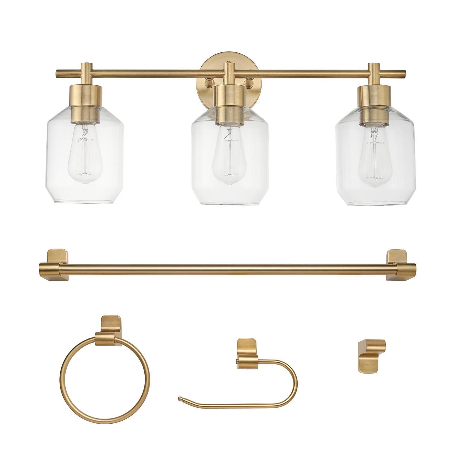 Click here for Globe Electric Cannes 5-Piece Matte Brass All-In-O... prices