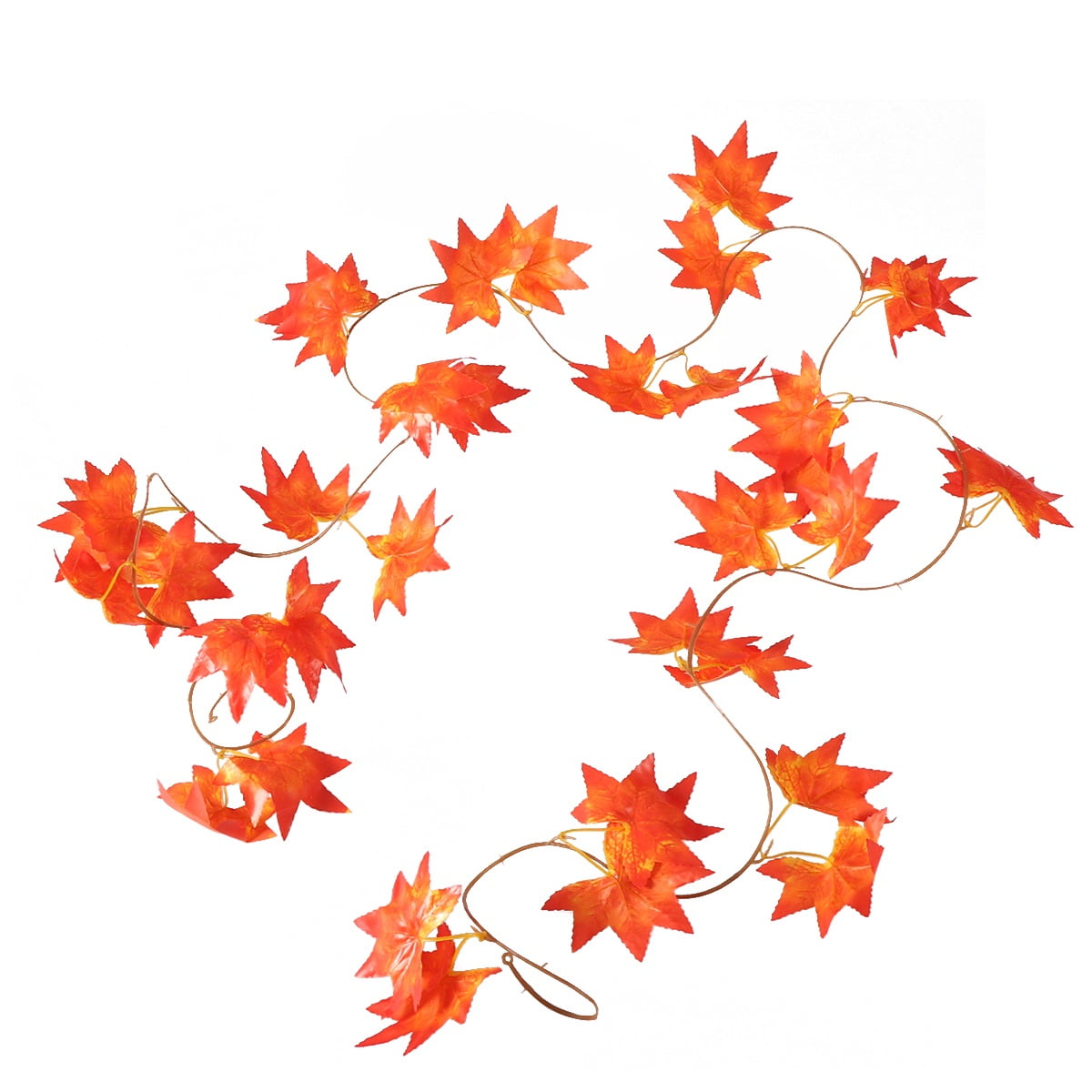 HOMEMAXS 2pcs 2.4M Autumn Artificial Maple Leaf Garland Fall Decoration ...