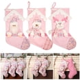 Christmas Stocking Fabric Soft Decors With Bright Color And Santa ...