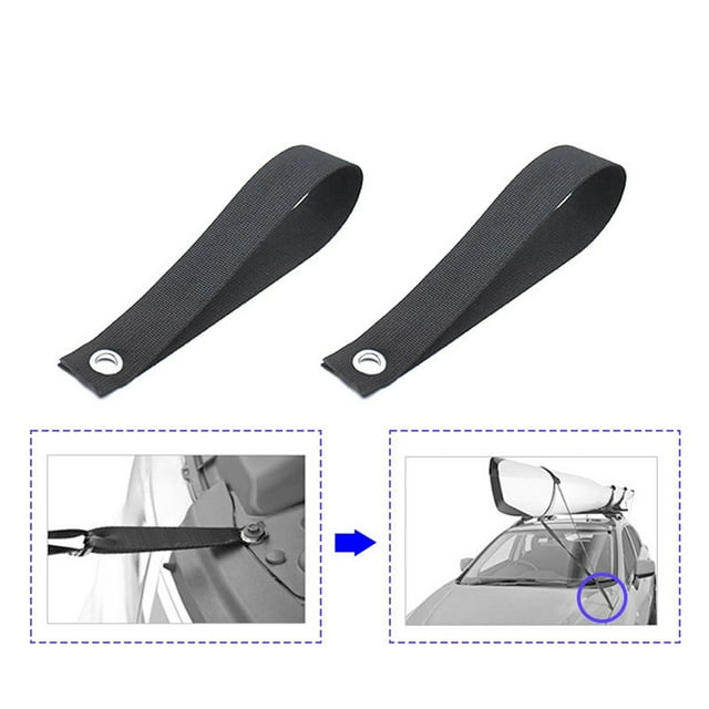 Car Hood Loop Straps 2 Pieces Nylon, Loop Tie Down Straps Kayak Tie ...