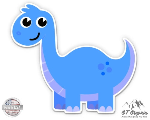 Cute Blue Dinosaur - 3" Vinyl Sticker - For Car Laptop I-Pad Phone ...