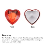 Uxcell 40 Pcs Acrylic Heart Rhinestone 0.59" Flat Back Plastic Gems Red ...