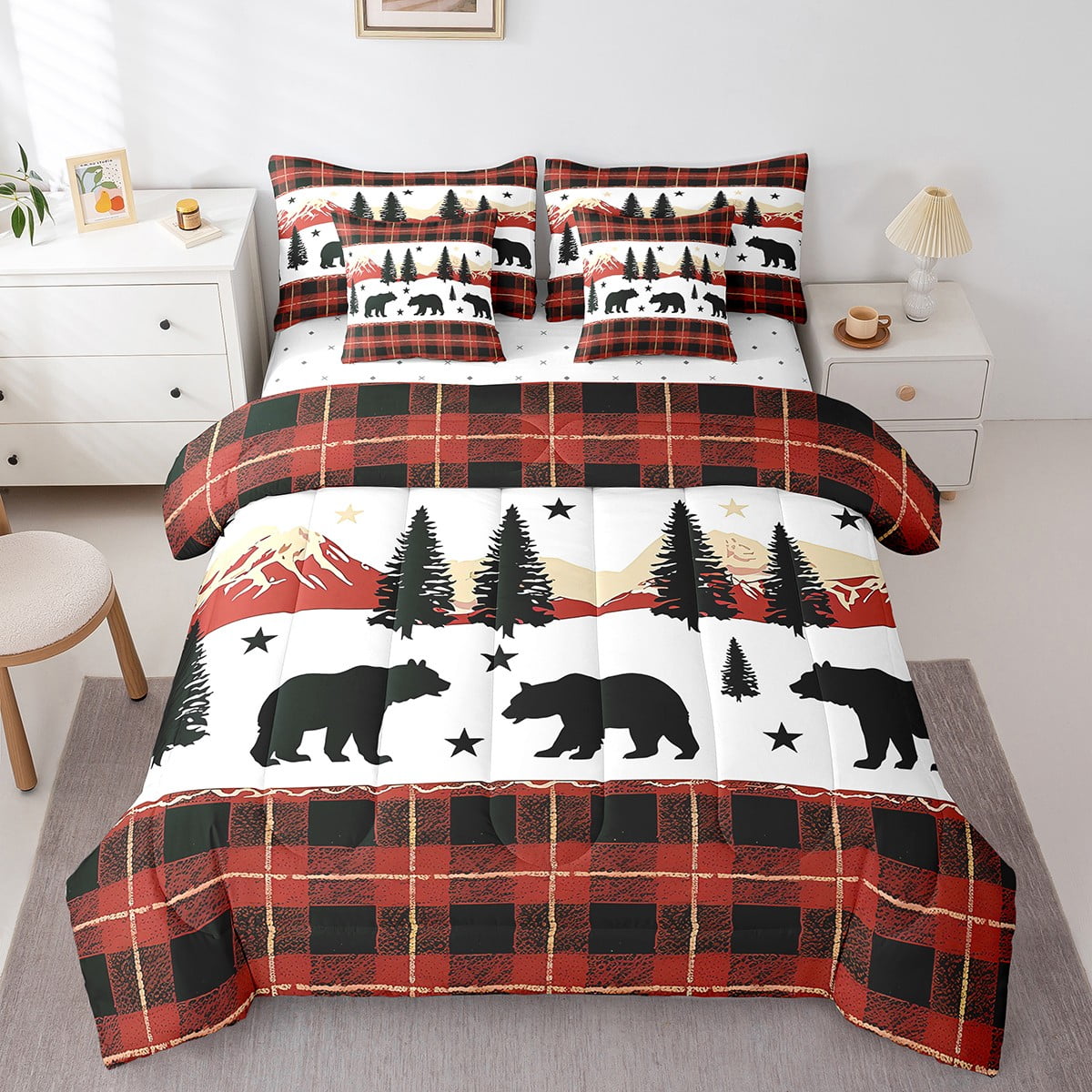 Click here for Yst Farmhouse Decor Rustic Bear Comforter Set 7 Pi... prices