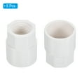Uxcell G1/2 Female Thread 25mm Socket PVC Straight Pipe Fitting, 5 Pack ...