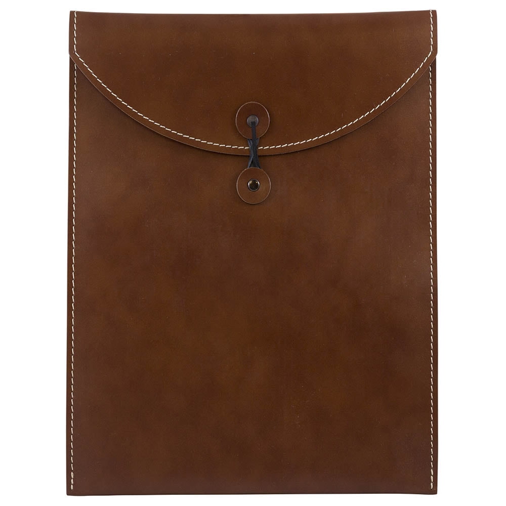 JAM Leather Portfolio Envelope, 9.5x12.5, 1/Pack, Brown, Button String ...