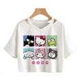 2024 Fashion Crop Top Hello Kitty T-shirt Kawaii T Shirt Sanrio Casual