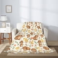 Bunny Blanket, Watercolor BunnyFloral Throw, Soft Flannel Bedding for ...