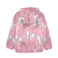 BZSMCE Double-Sided Sherpa Fleece Hooded Zipper Jacket Pink Hand Drawn ...