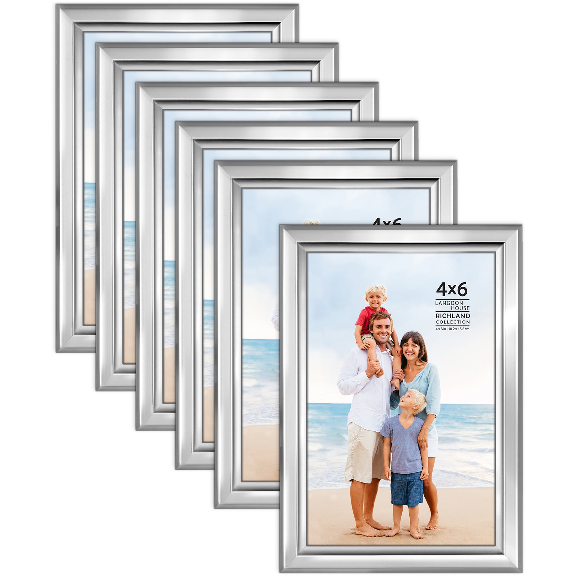 Langdon House 4x6 Silver Picture Frames, Modern Contemporary Style, 6 ...