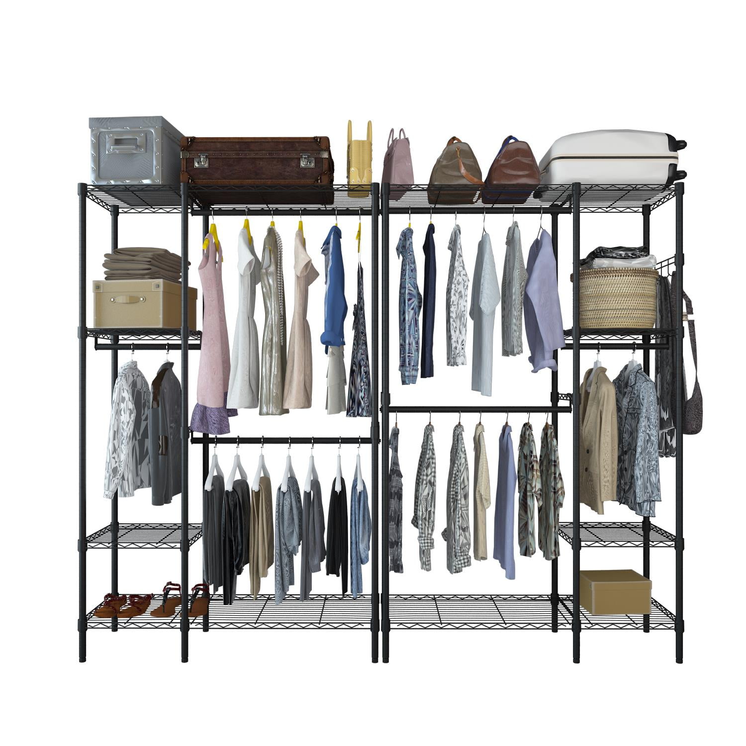 UBesGoo Heavy Duty Metal Garment Rack, Clothes Organizer, Freestanding ...