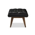 Baxton Studio Annetha Mid-Century Modern Black Faux Leather Upholstered ...