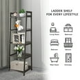 Fionafurn Ladder Bookshelf, 5 Tier Wood Storage Shelves, Brown Open ...
