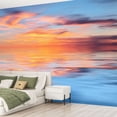 Peel and Stick Wallpaper Sunset sky reflected water Modern Art Wall ...