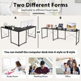 Giantex Reversible Corner Desk with Small Monitor Shelf, 95'' L-shaped ...