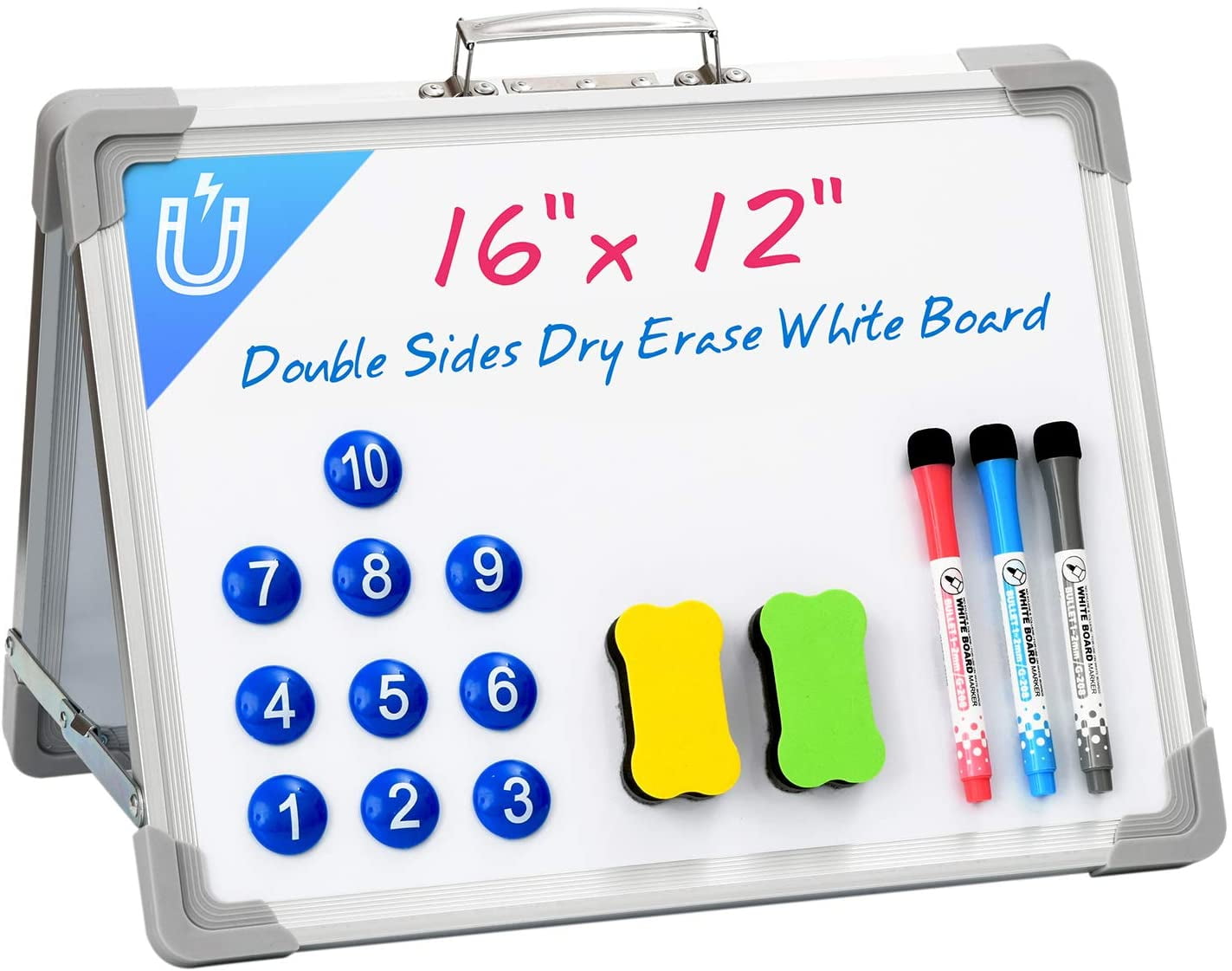 Vitviti Small Dry Erase White Board, Portable Desktop Dry Erase Board ...