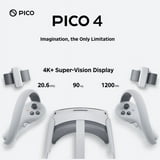 Pico 4 Lightweight VR Headset with 4K+ Resolution, 256GB/8GB, All-In ...