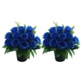 2PCS Artificial Cemetery Flowers with Vase, Memorial Flower Pot for ...
