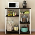 Zimtown Bakers Rack, Microwave Oven Stand with Storage, Basket, Hooks ...