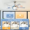 52-Inch Brushed Nickel Ceiling Fan with Light: 5-Blade Gazebo Fan Dual ...