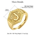 FOCALOOK Gold Plated Initial Ring for Women Adjustable Open Stackable ...