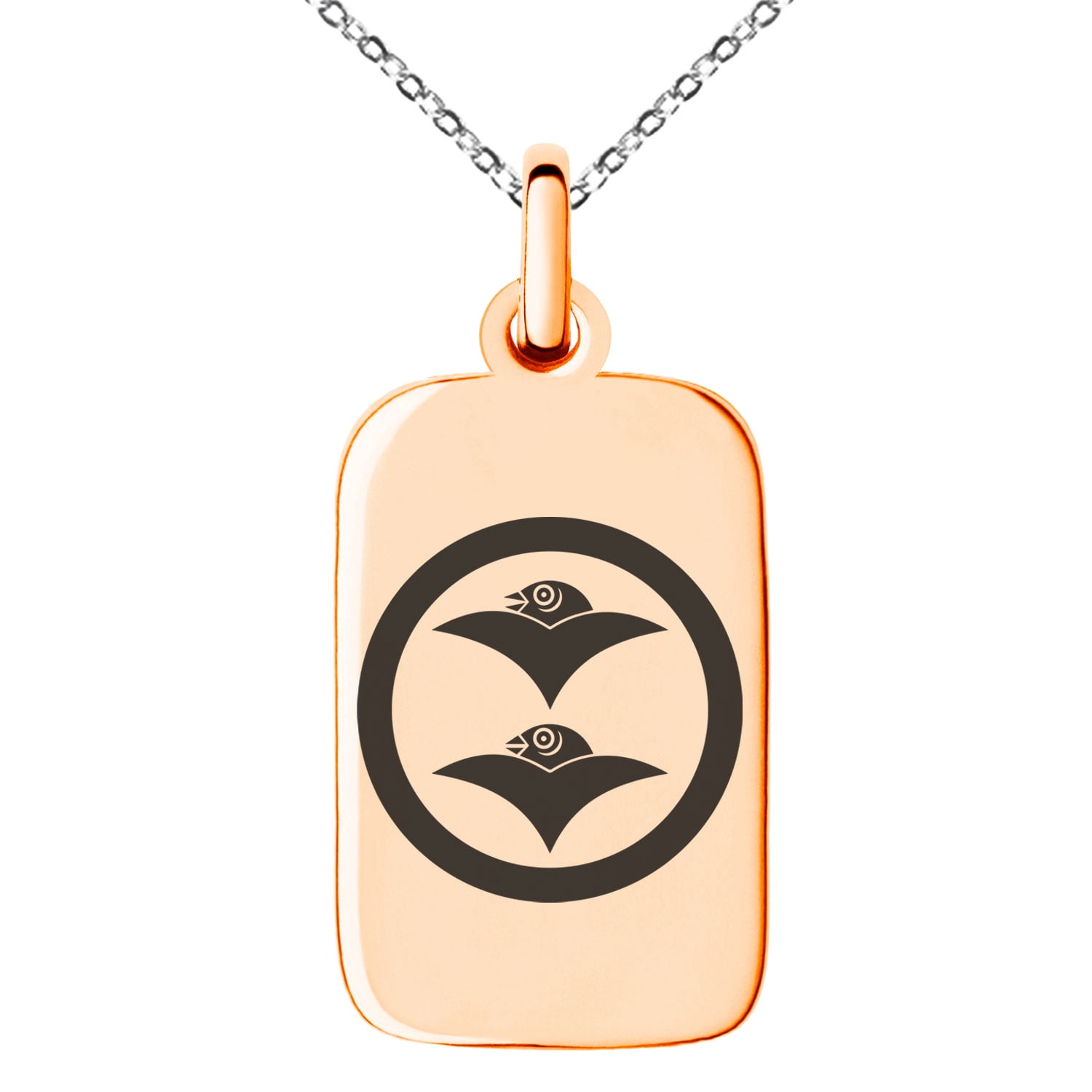 Stainless Steel Shibata Samurai Crest Engraved Small Rectangle Dog Tag ...