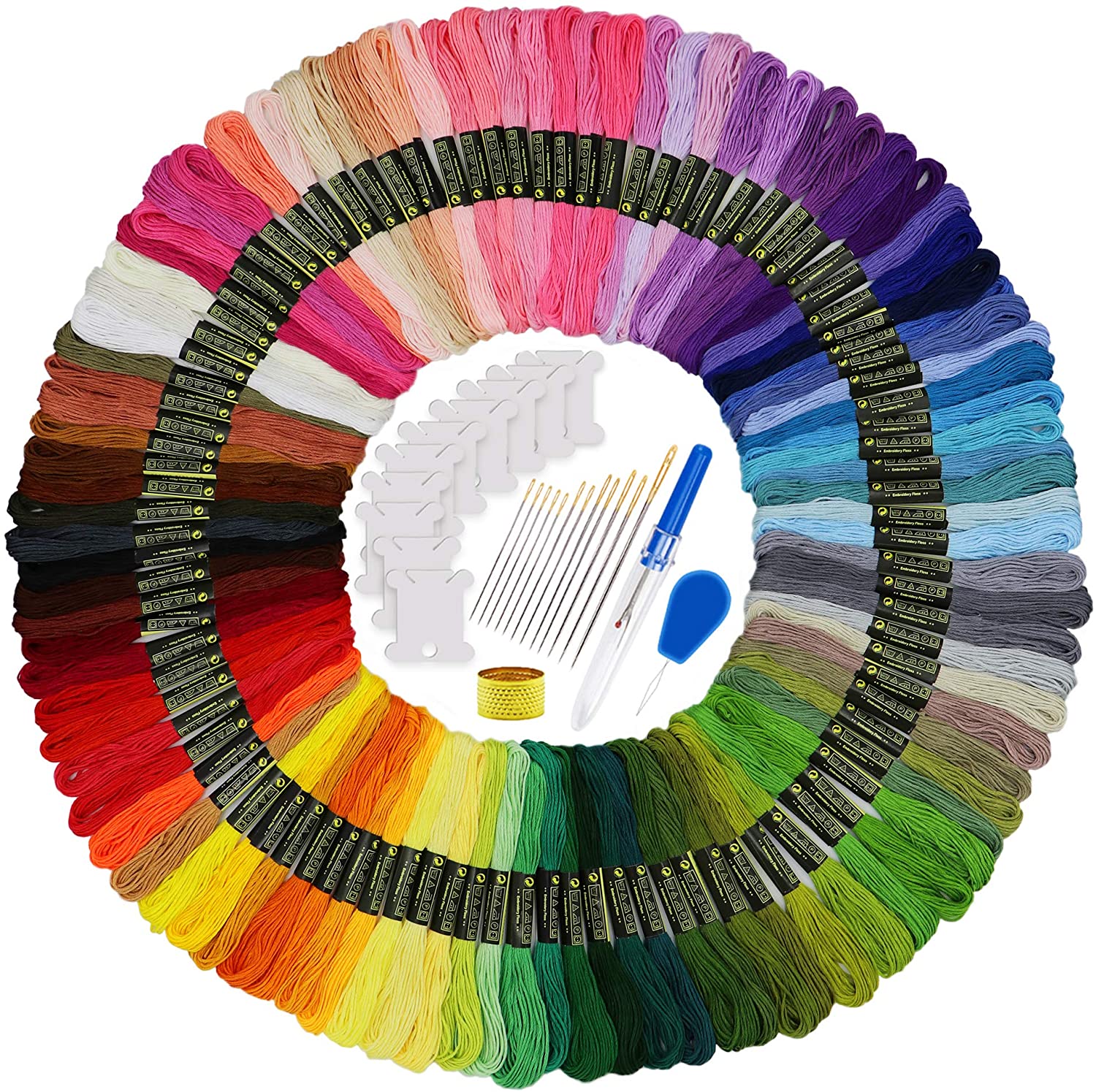 Embroidery Floss Set 100 Skeins Cross Stitch Threads Embroidery Sewing ...