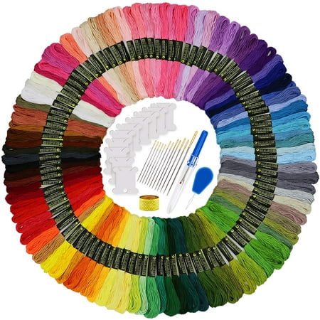 Embroidery Floss Set 100 Skeins Cross Stitch Threads Embroidery Sewing ...