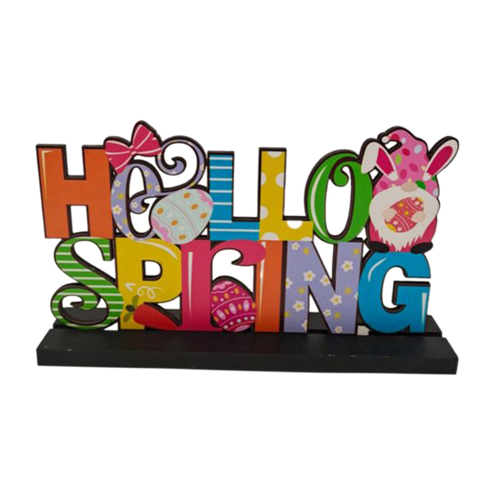 SEMIMAY Easter Egg Table Wooden Signs Happy Easter Block Decorations ...