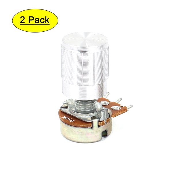 2 Pcs 10K OHM Linear Taper Rotary Potentiometer 10KB B10K Pot - Walmart.com