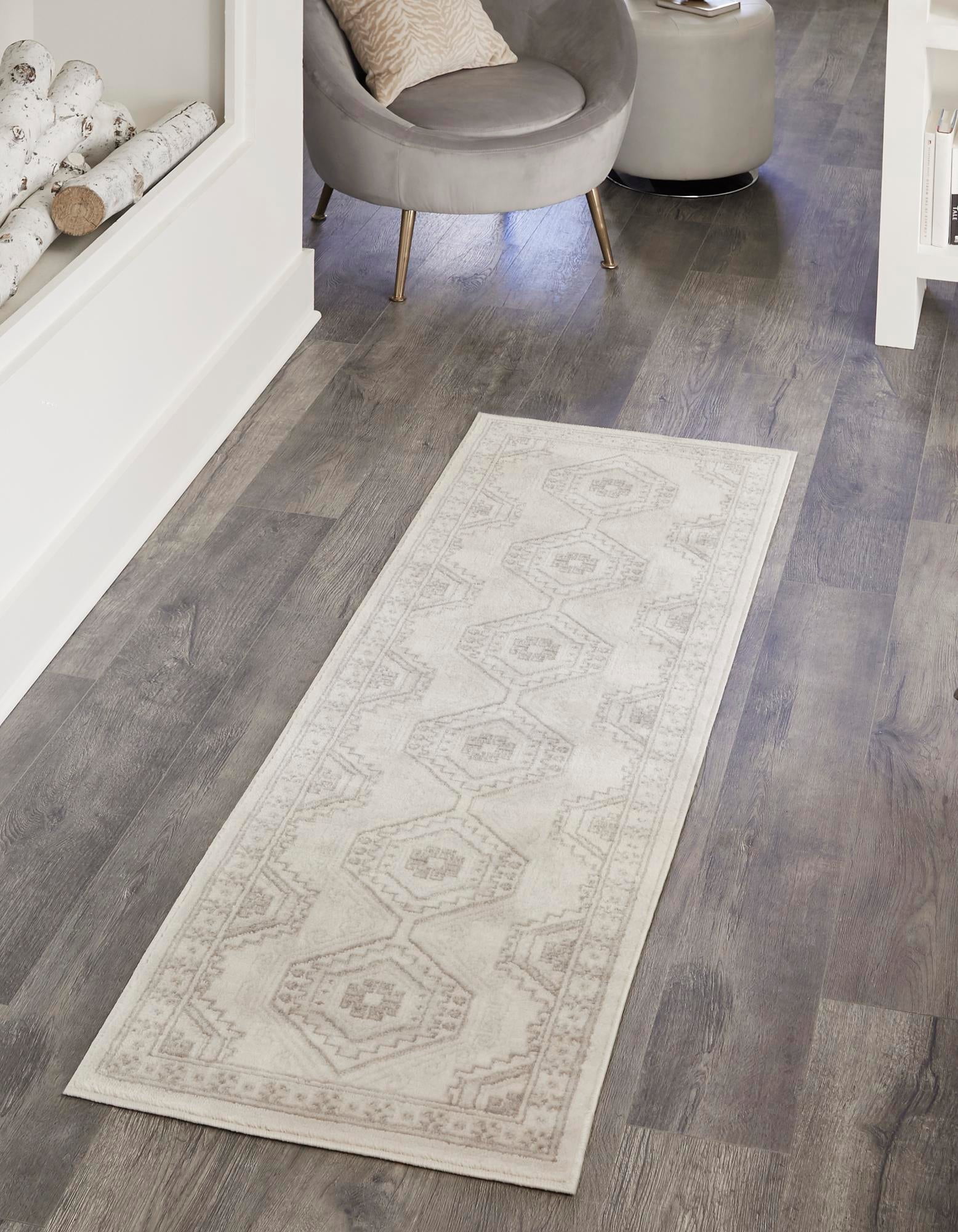 Rugs.com Charlotte Collection Rug – 16 Ft Runner Ivory Low-Pile Rug ...