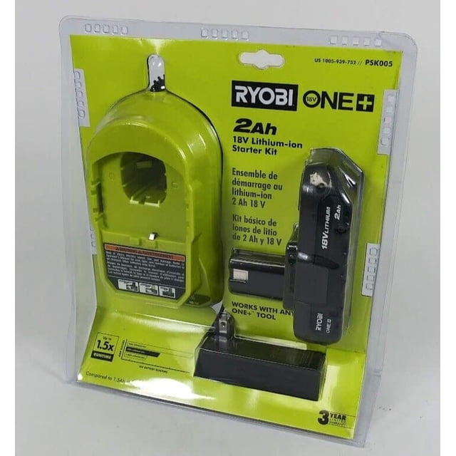 Ryobi One+ 18v Lithium Ion 2.0ah Battery and Charger Kit, Extreme ...