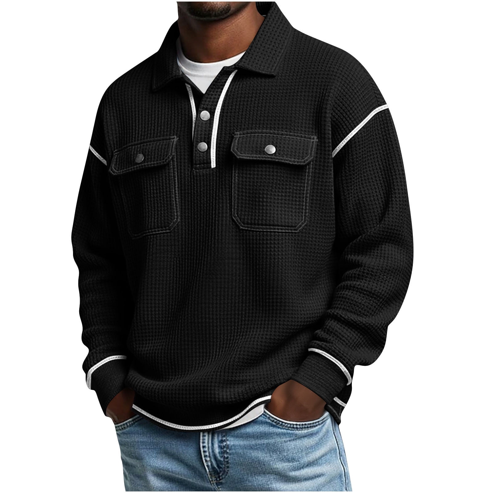 Click here for Ceisia Waffle Knit Tops Lightweight Polo Shirts Fo... prices