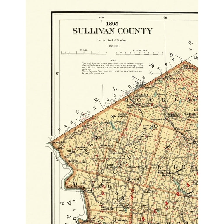 Map Of Sullivan County Ny New York County Map