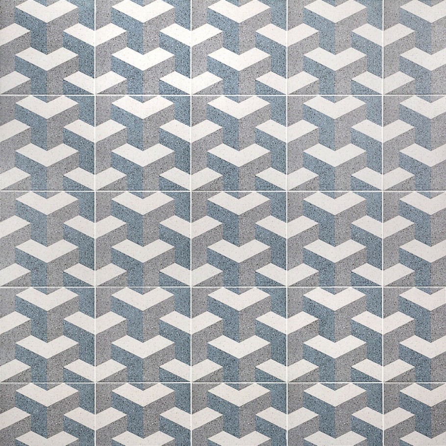 Bond Tile Baron 3D Gray 9 in. x 9 in. Porcelain Floor and Wall Tile (20 ...