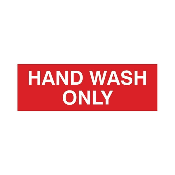 Basic Hand Wash Only Sign Red Small