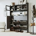 Contemporary Shoe Cabinet With Open Storage Platform, 3 Flip Drawers, 4 ...