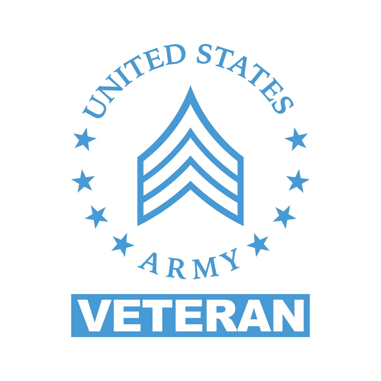 E-5 Sergeant Veteran US Army Rank Sticker Decal Die Cut - Self Adhesive ...