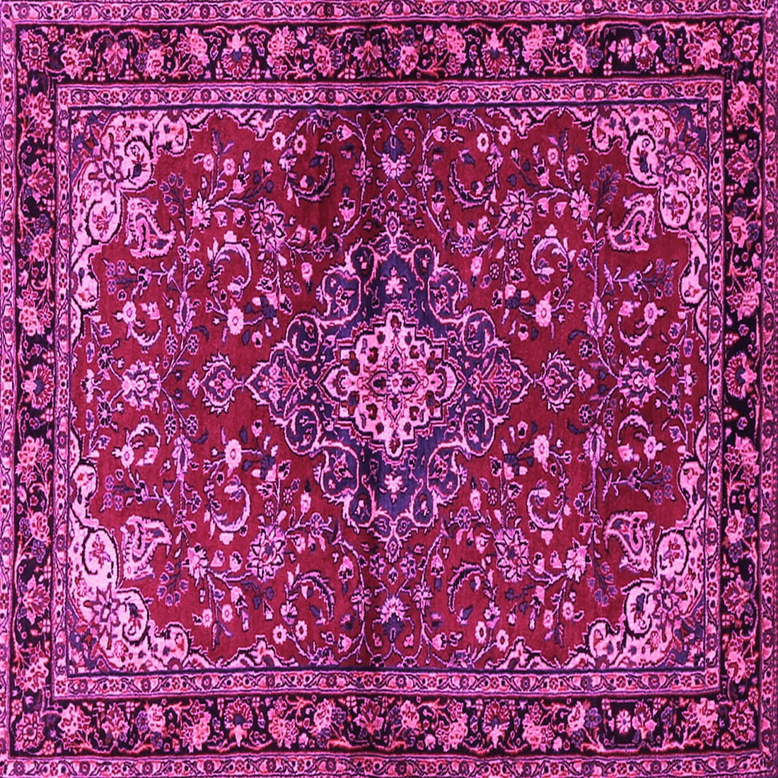 Ahgly Company Indoor Square Persian Pink Traditional Area Rugs, 6 ...