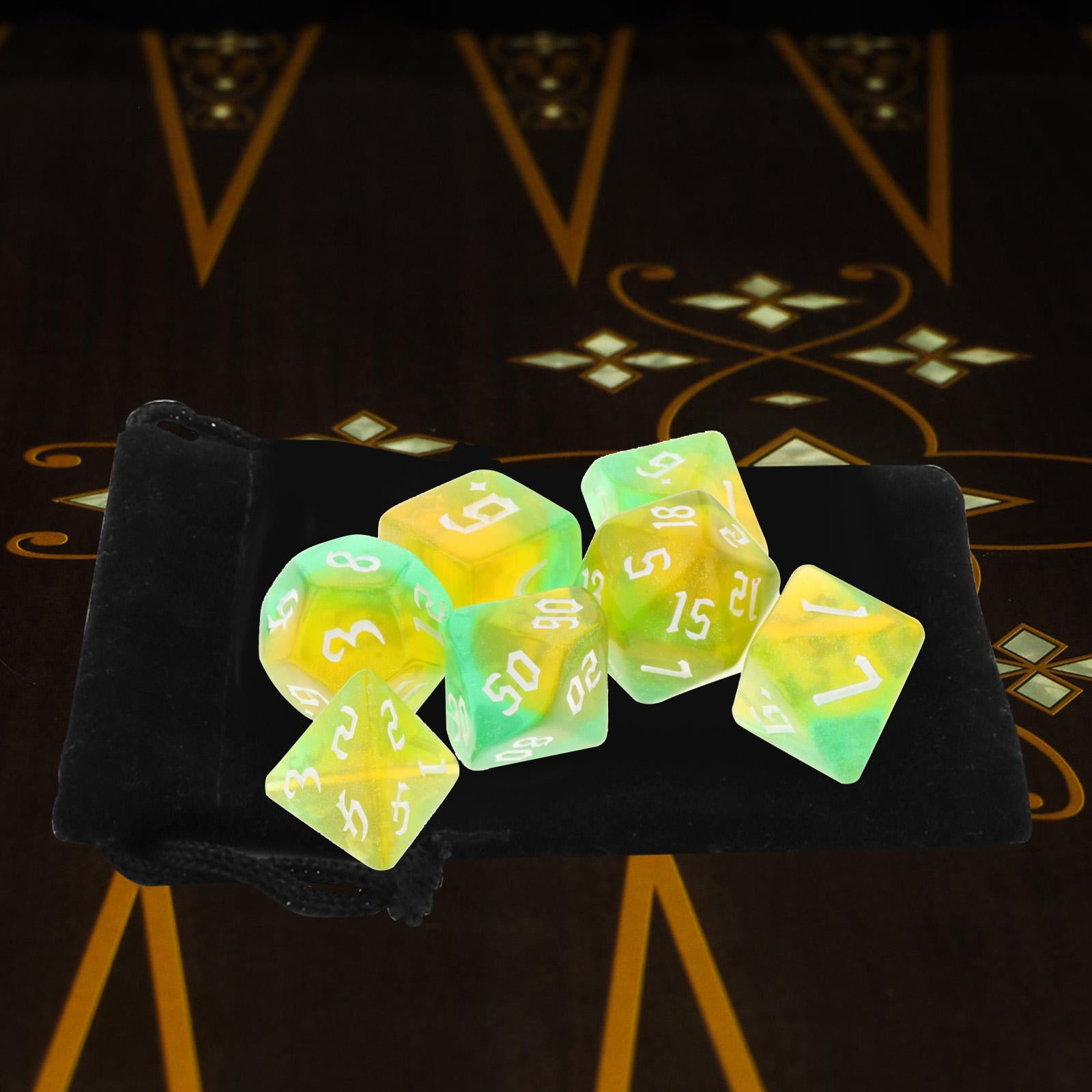 Set of 7 Polyhedral Dices Set D4-D20 Bar Toys with for Role Playing ...