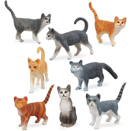 IGUOHAO 8PCS Small Cat Figurines Toy Set with Different Postures and ...