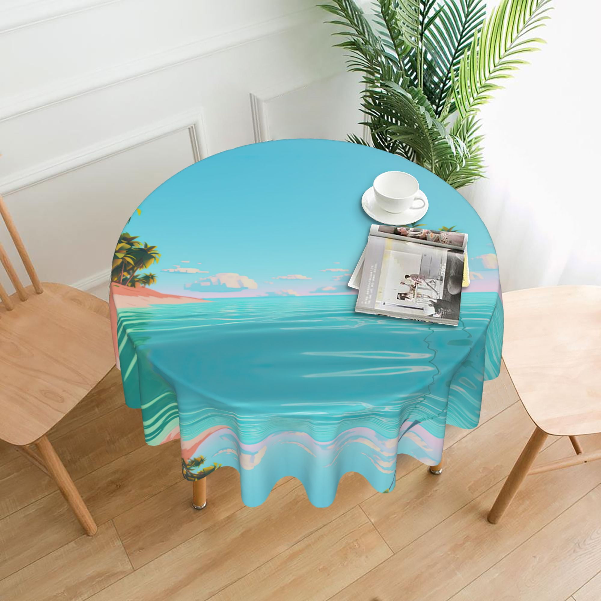 ZICANCN Round Table Cloths 60 Inch, Ocean Sea Tropical Table Cover ...