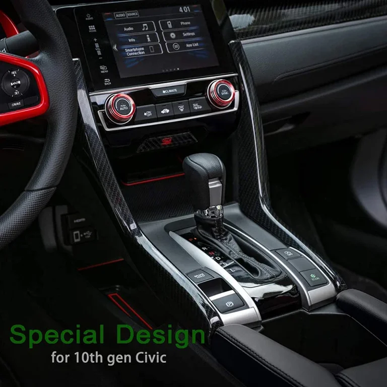 For Honda Civic 10th Gen Interior Accessories Carbon Fiber Center Console Gear Panel Trims Decals 2016 2017 2018 2019 2020 2021 for right hand drive Walmart