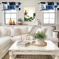 Abstract Geometric Navy Blue Color Block Valances for Windows,Rod ...