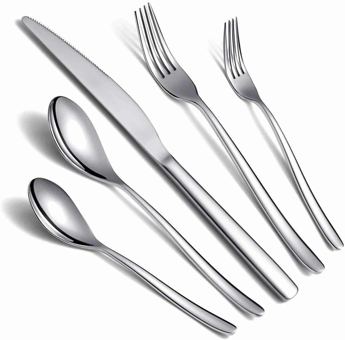 Just Houseware 20-Piece Stainless Steel Silverware Set, Beautiful ...