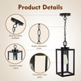 2 Pack 13" Outdoor Pendant Light for Porch,Black Lantern Hanging ...