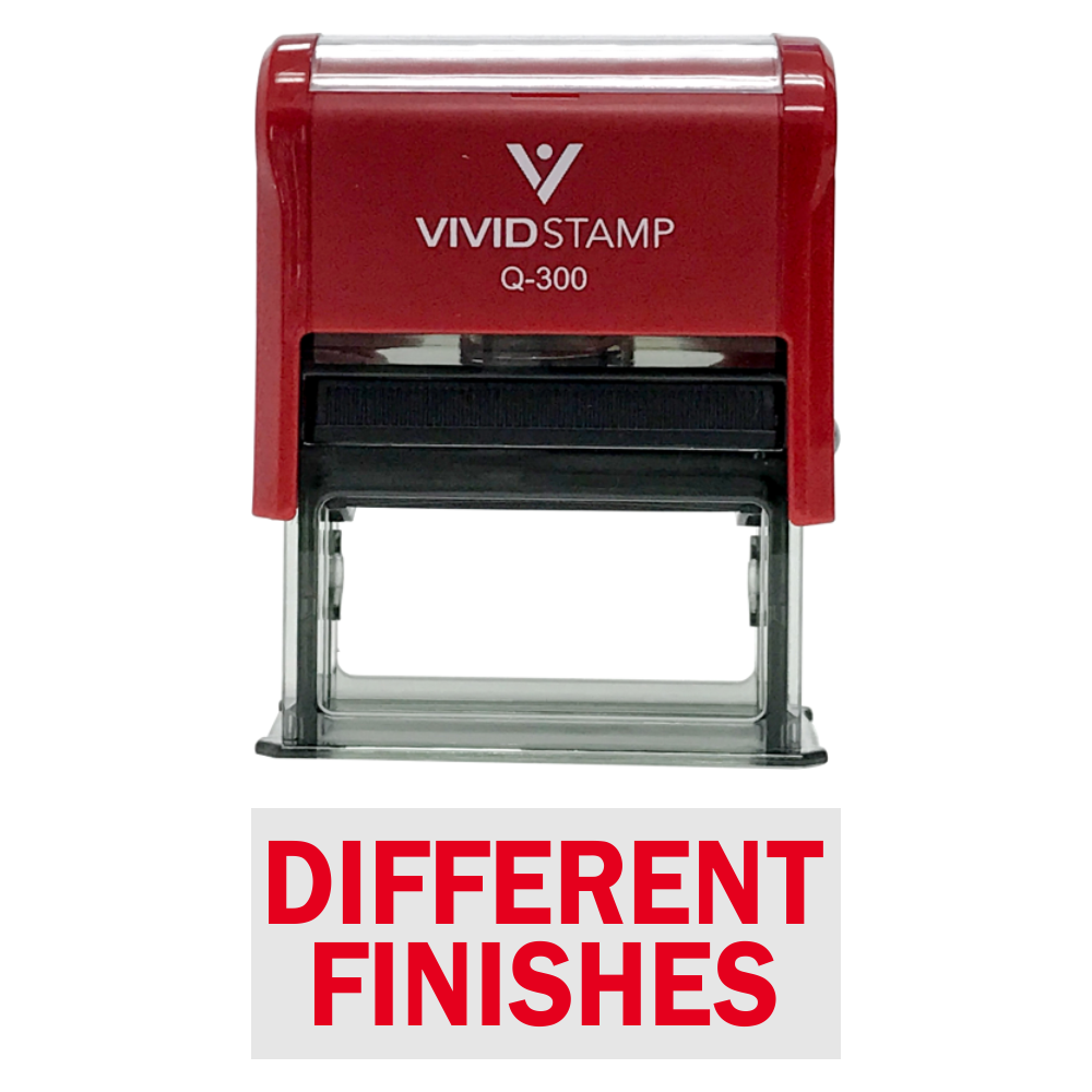 Vivid Stamp DIFFERENT FINISHES Self-Inking Office Rubber Stamp (Red ...