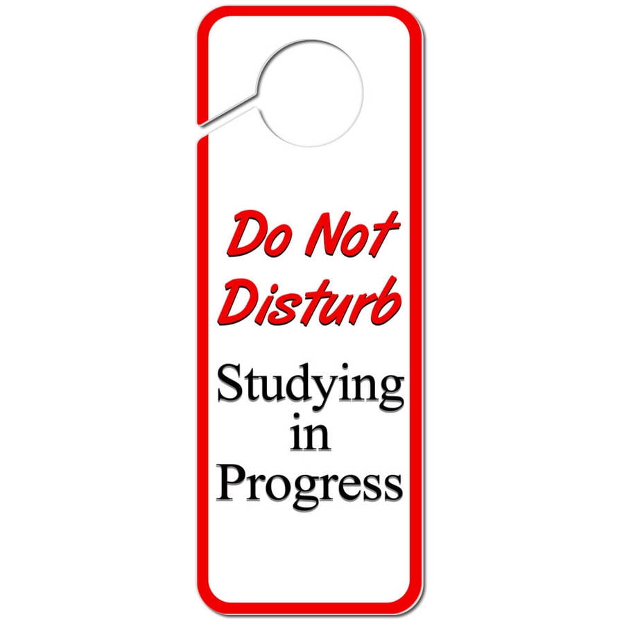 Do Not Disturb Studying in Progress Plastic Door Knob Hanger Sign ...